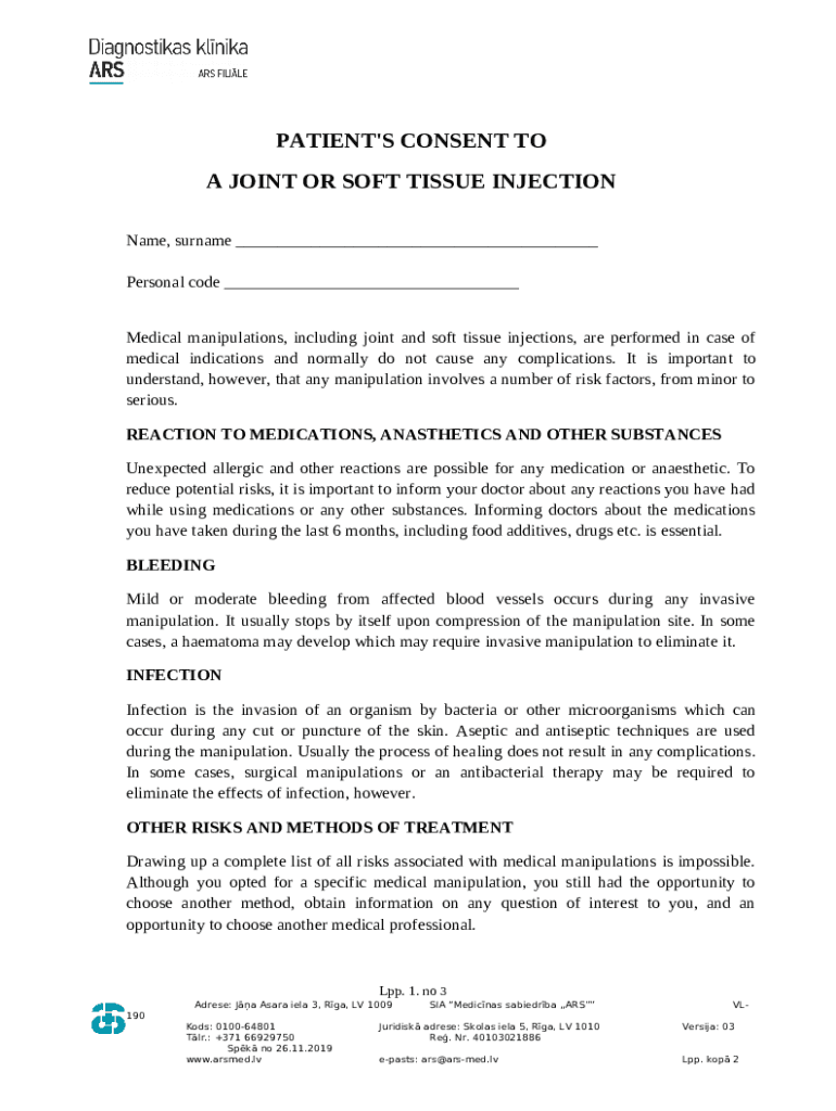 Taking consent from a patient undergoing joint and soft ... Doc ...