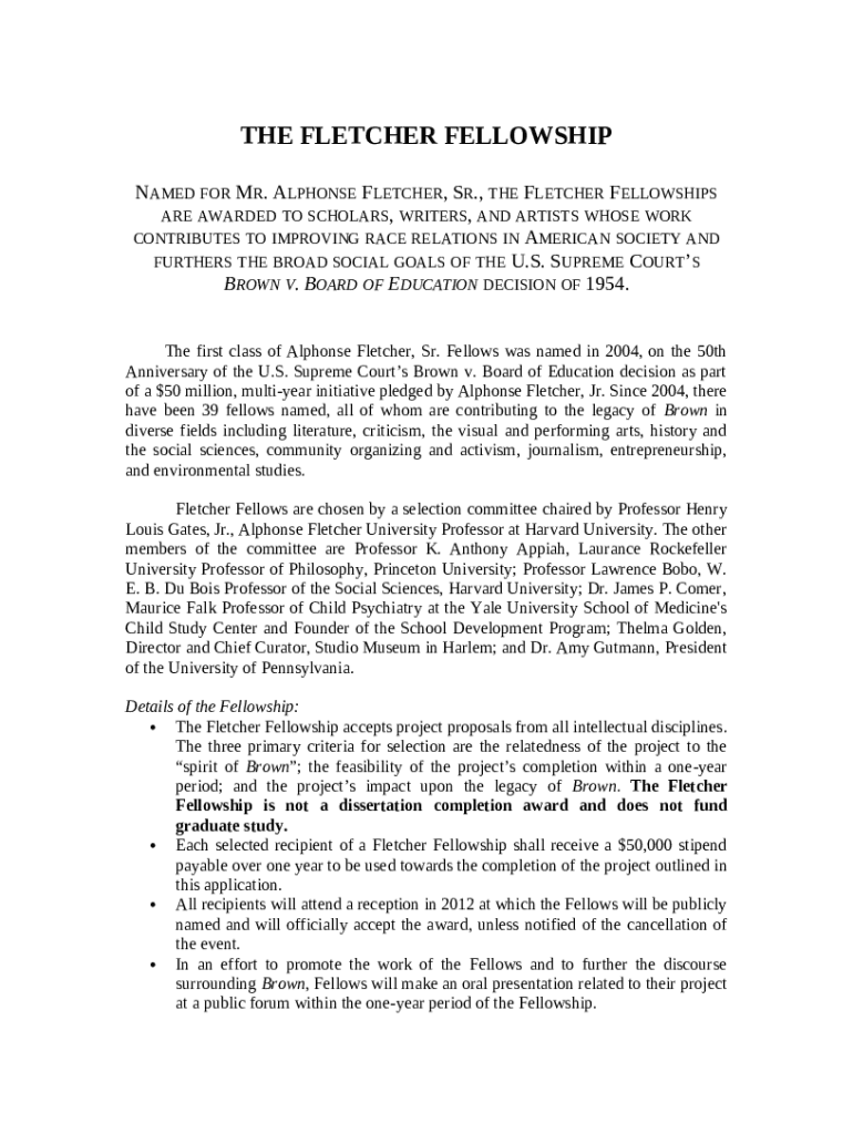 Two African American Scholars Named Fletcher Fellows Doc Template ...