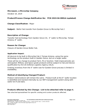 DiscretesProduct Change Notifications Doc Template | pdfFiller