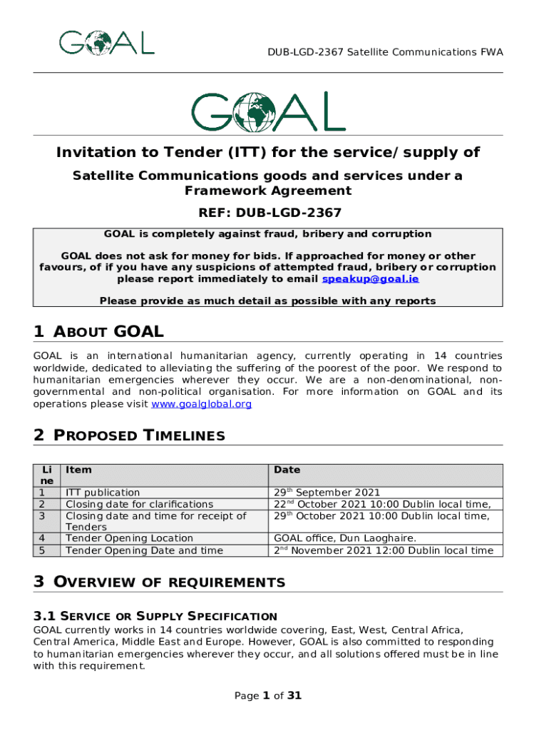 Invitation to Tender (ITT) for the Supply and Service of Satellite ...