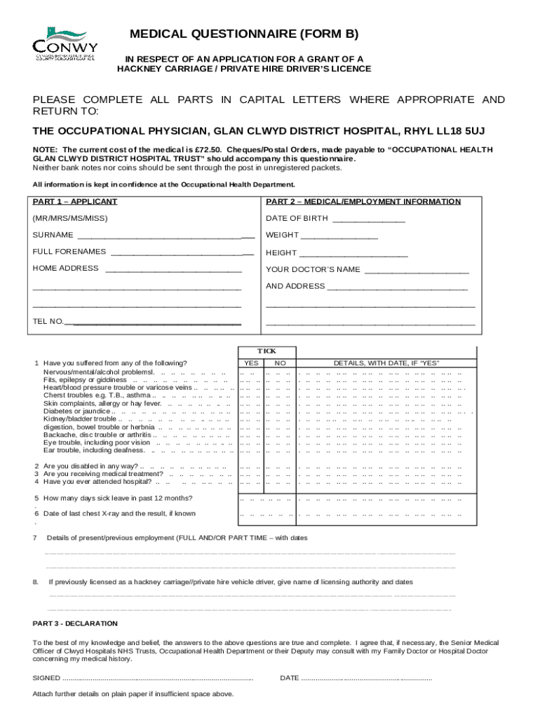 Application for Grant or Renewal of Hackney Carriage/ ... Doc Template ...