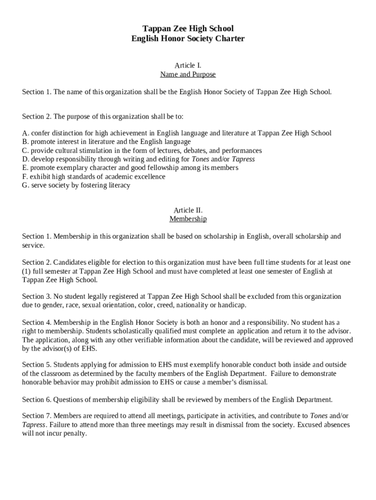Bylaws of the Miami Sunset Senior High School Chapter Doc Template ...