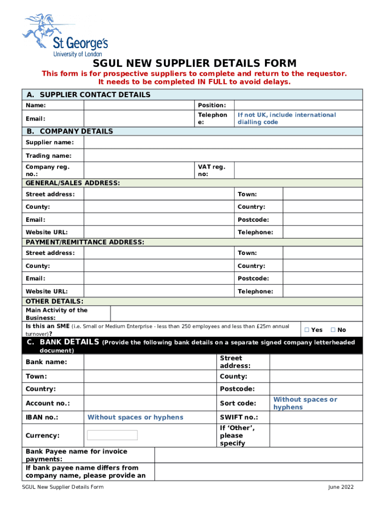 New supplier request - Finance Doc Template | pdfFiller