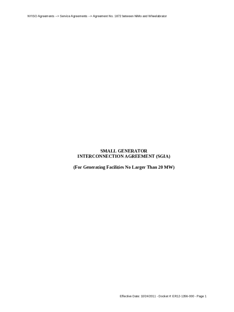 Tierra-Buena-Small-Generator-Interconnection-Agreement ... Doc Template | pdfFiller