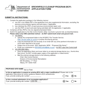 Fillable Online untitled. Brownfield Cleanup Program (BCP) Application ...