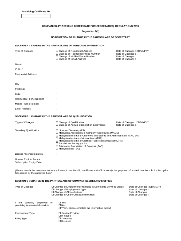 Practising Certificate for Company Secretaries and the ... Doc Template ...