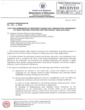 Fillable Online DepEd Division of Batangas Fax Email Print - pdfFiller