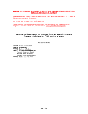 RFP Minimum Qualifications Doc Template | pdfFiller