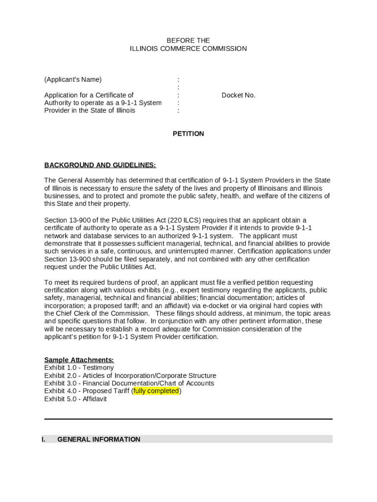 Application to Illinois Commerce Commission for the ... Doc Template ...