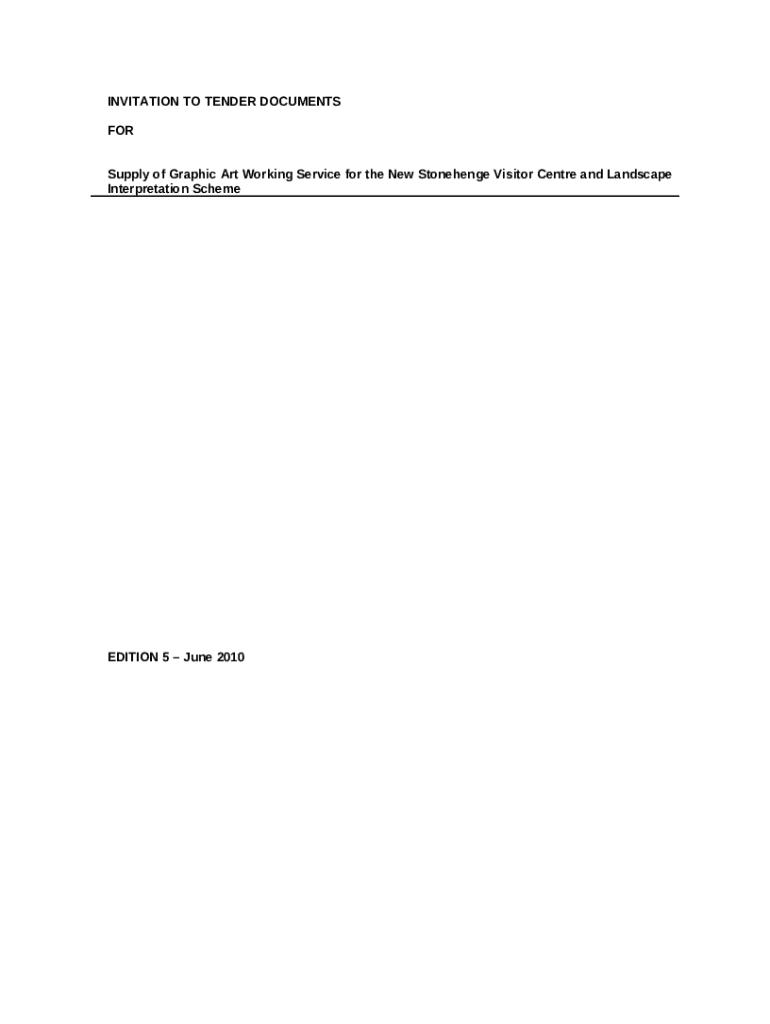 Invitation to tender for design and build of new website Doc Template | pdfFiller