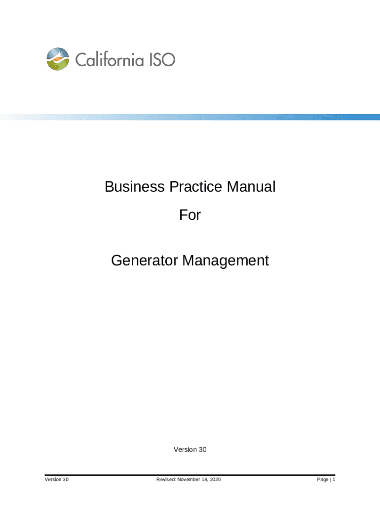 Business Practice Manual For Generator Interconnection ... Doc Template | pdfFiller