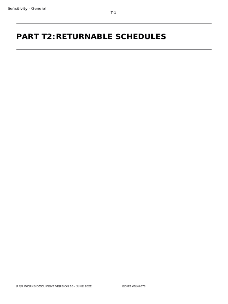 Part T2: Returnable Schedules Doc Template | pdfFiller