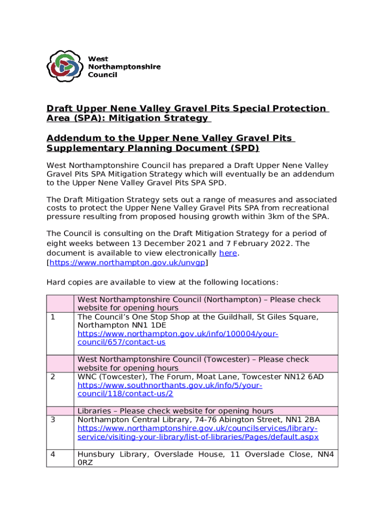 The Upper Nene Valley Gravel Pits Special Protection Area ... Doc Template | pdfFiller