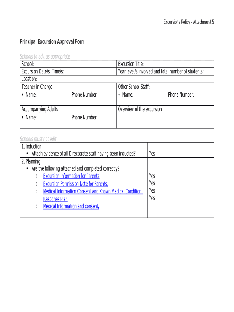 Approval proa for adventure activities and or overnight ... Doc Template | pdfFiller