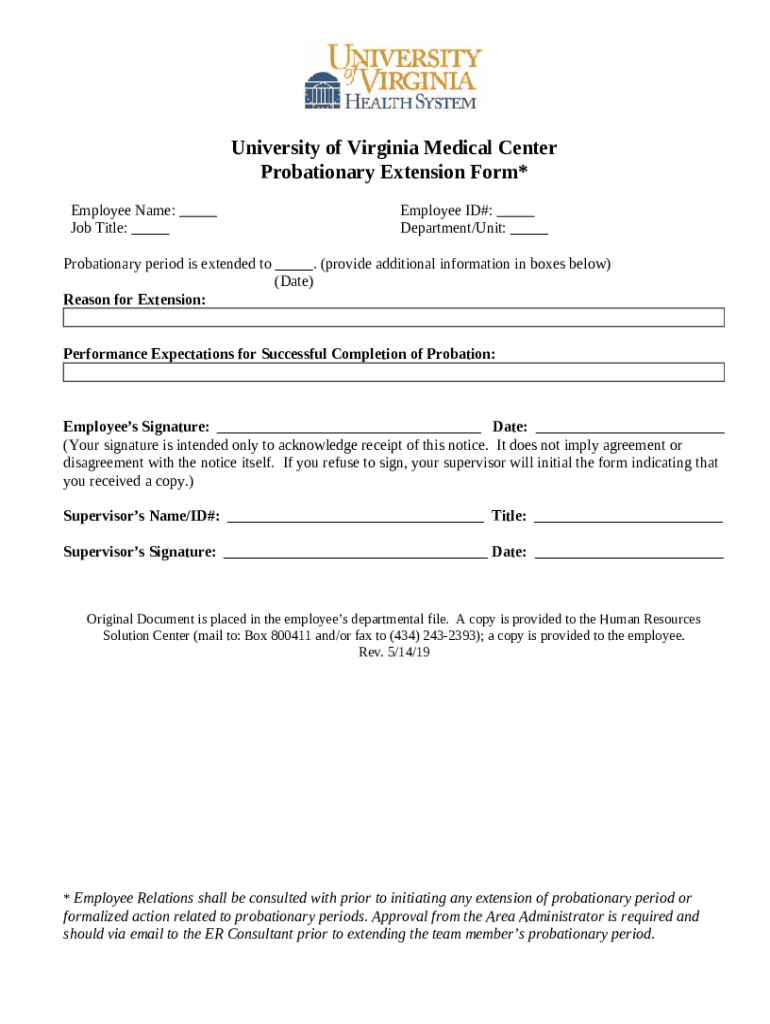 Probationary Extension * - hr virginia Doc Template | pdfFiller