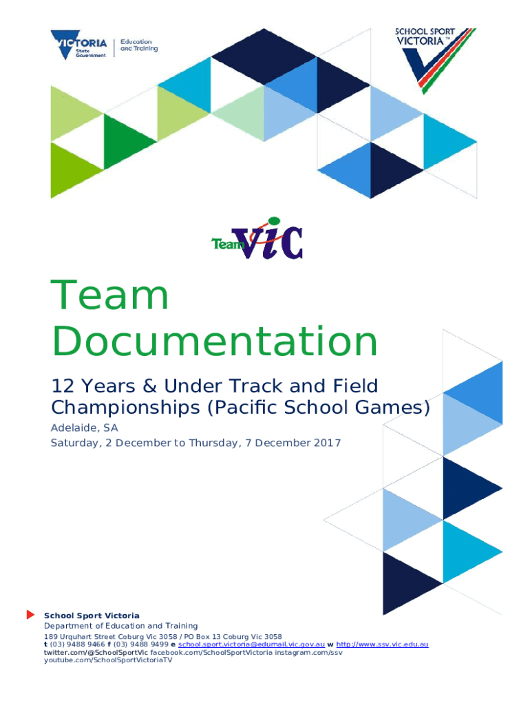 School Sport VictoriaTeam Vic Doc Template | pdfFiller