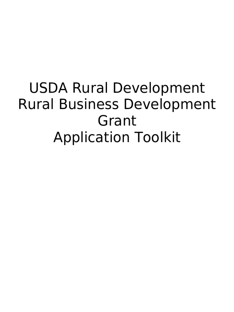 Rural Business Development Grant Program Doc Template | pdfFiller