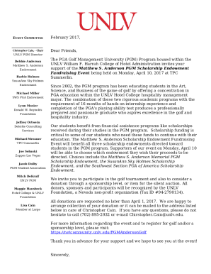 Support UNLV PGM Program and Play Las Vegas PGA TOUR ... Doc Template ...