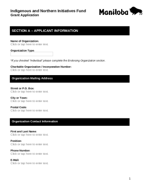 Indigenous and Northern Initiatives - Application Doc Template | pdfFiller