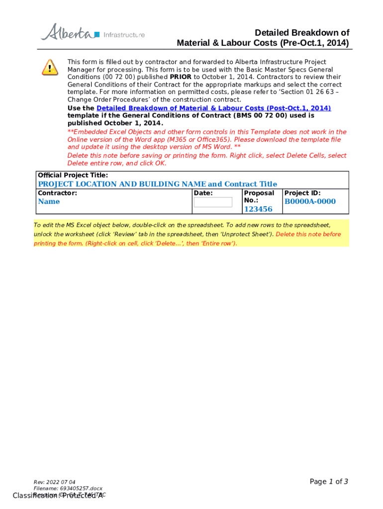 Crafting an Effective Cost Breakdown Sheet Doc Template | pdfFiller