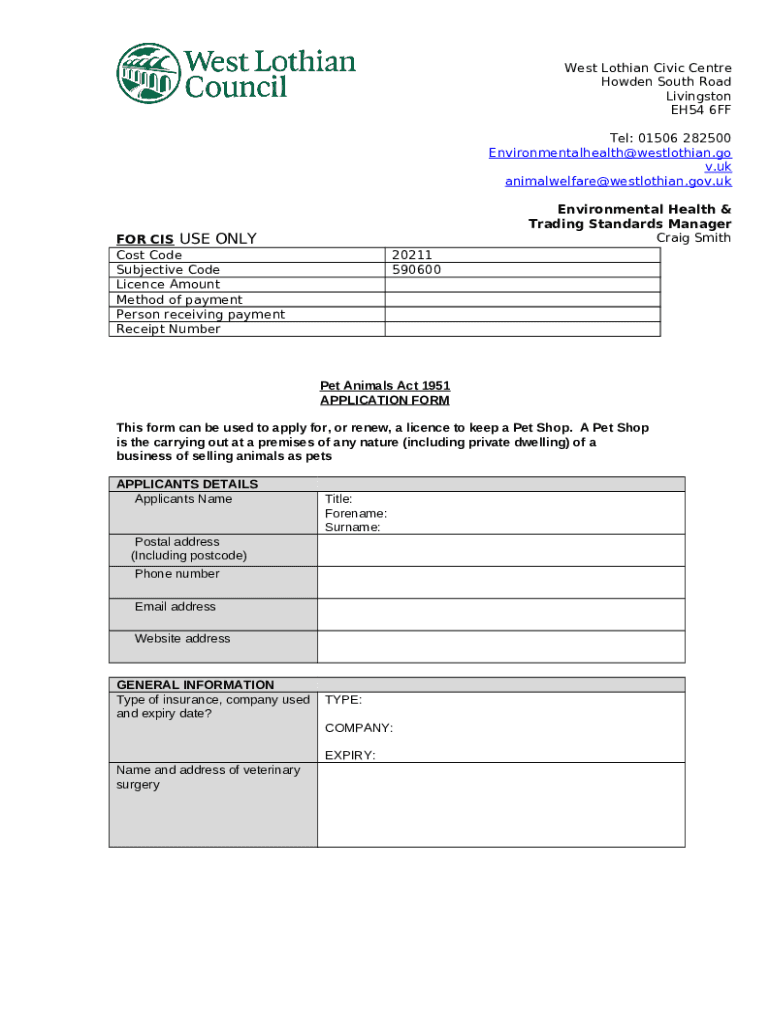 Selling Animals as Pets application 77KB Doc Template | pdfFiller