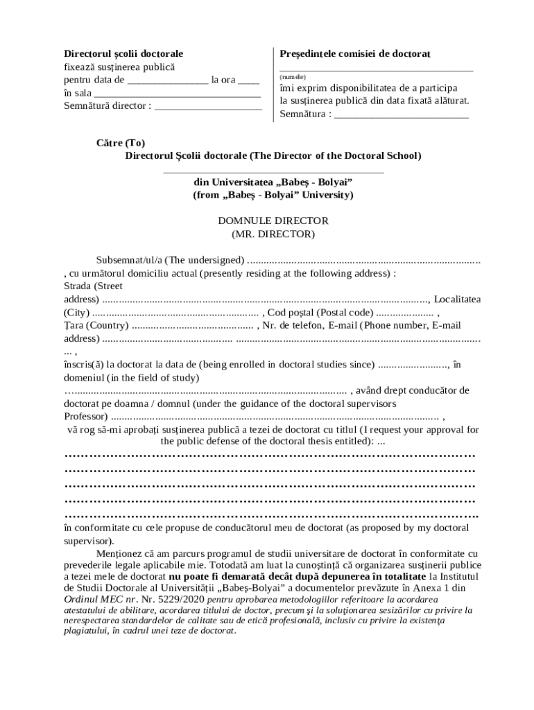 titlul tezei de doctorat Doc Template | pdfFiller