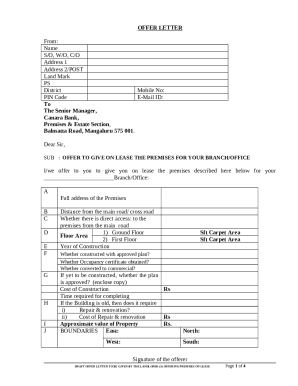 OFFER LETTER From: Name S/O,W/O,C/O Address 1 ... Doc Template | pdfFiller