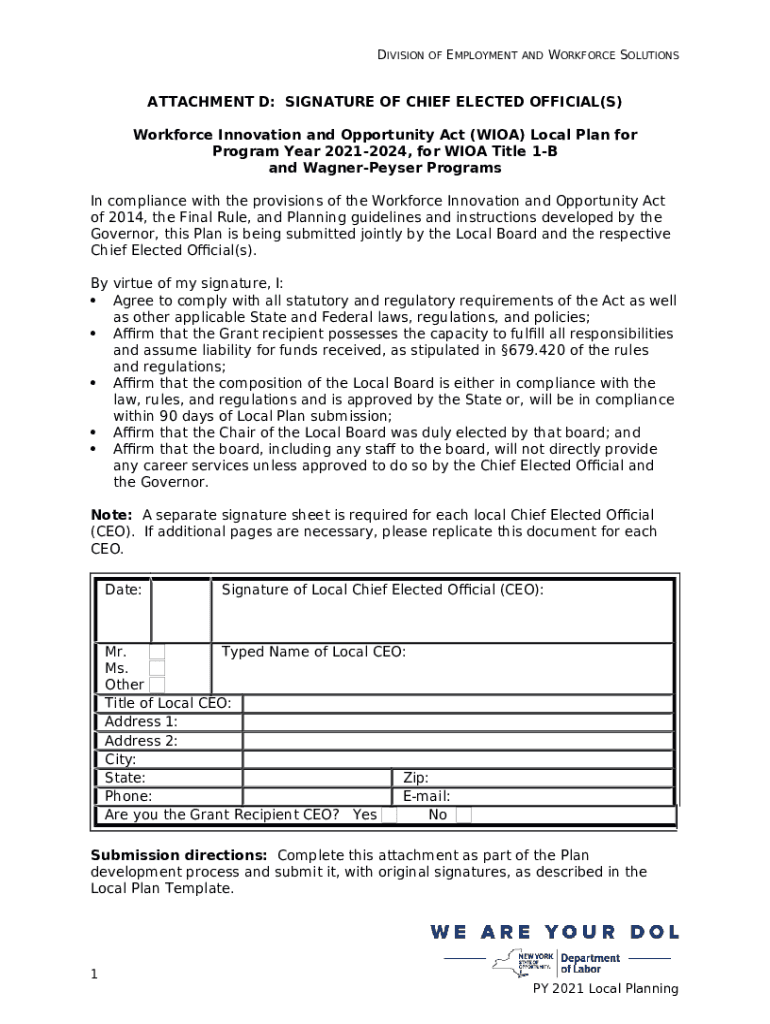 APPENDIX D LOCAL PLAN TEMPLATE WORKFORCE ... Doc Template | pdfFiller