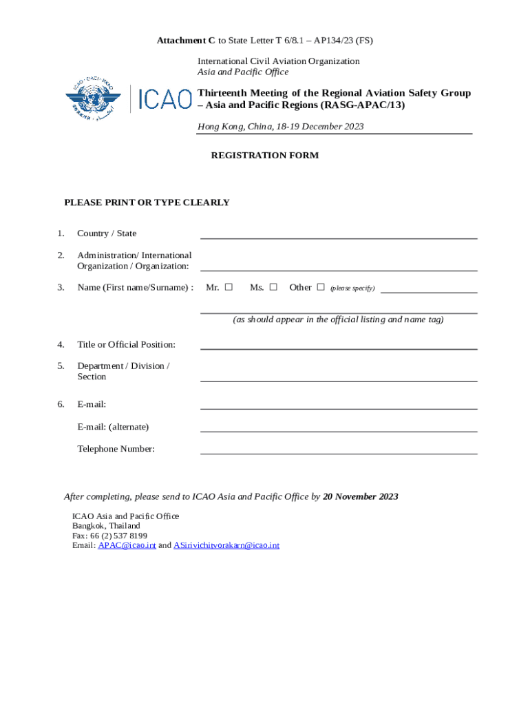 Registration / Nomination Doc Template | pdfFiller