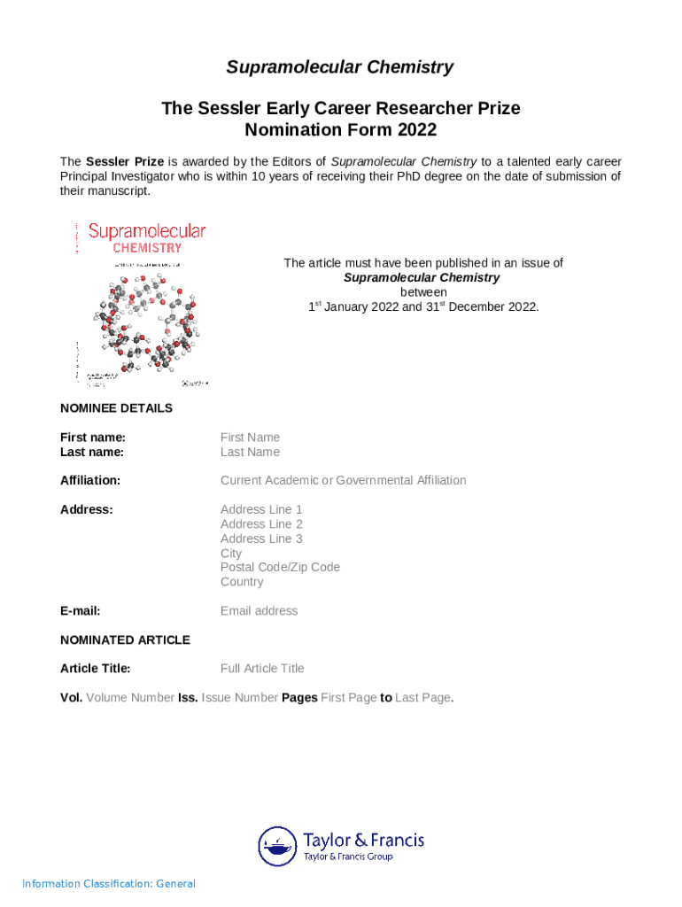 The Jonathan L. Sessler Fellowship for Emerging Leaders ... Doc Template | pdfFiller