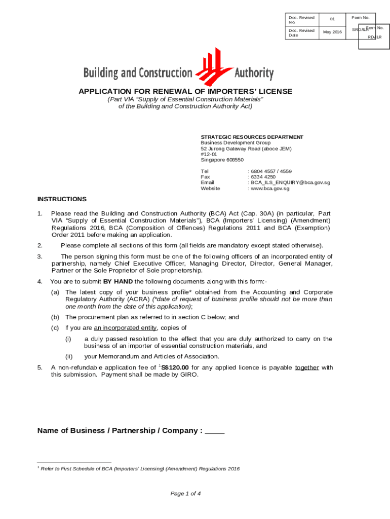 BCA/RLA/B - Building & Construction Authority Doc Template | pdfFiller