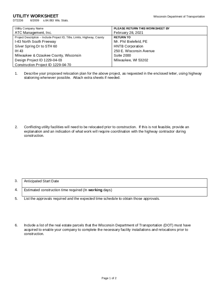 UTILITY WORKSHEET ATC has 69 kV transmission ... - trust dot state wi ...
