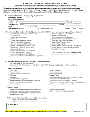 Children's Residential Treatment Enrollment Criteria & s - dbhds ...