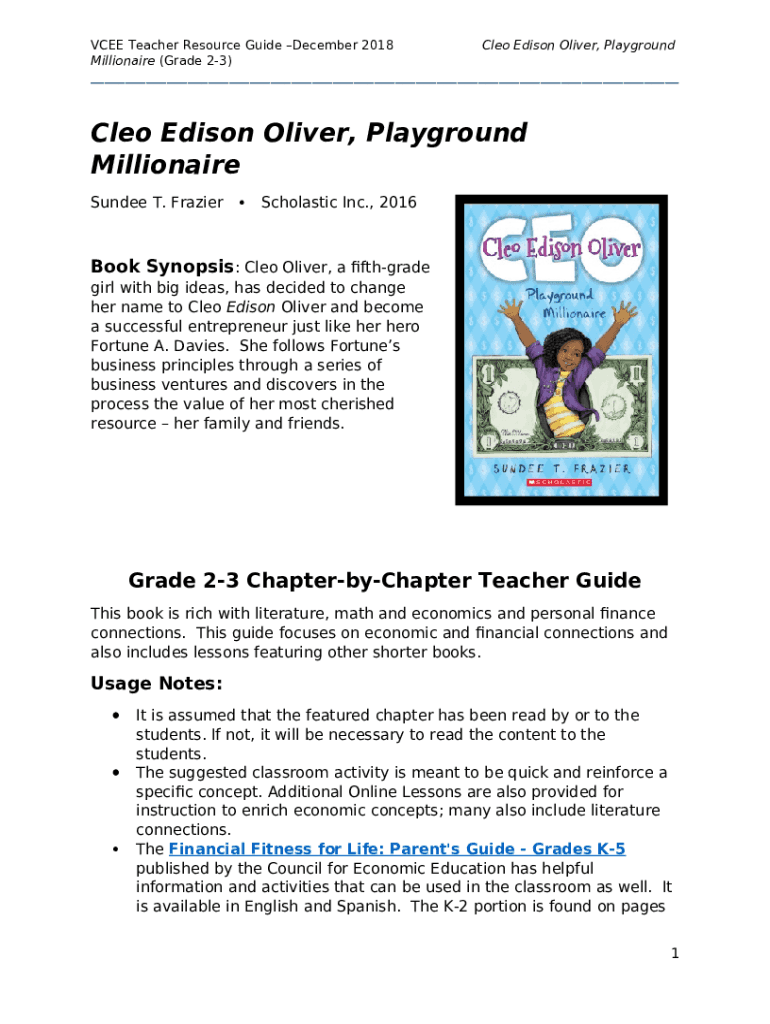 Cleo Edison Oliver, Playground Millionaire by Sundee T ... Doc Template ...