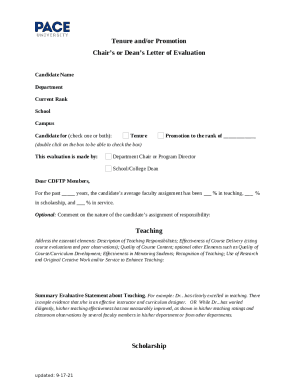 Chapter 3: Faculty Appointment, Promotion, and Tenure Doc Template ...