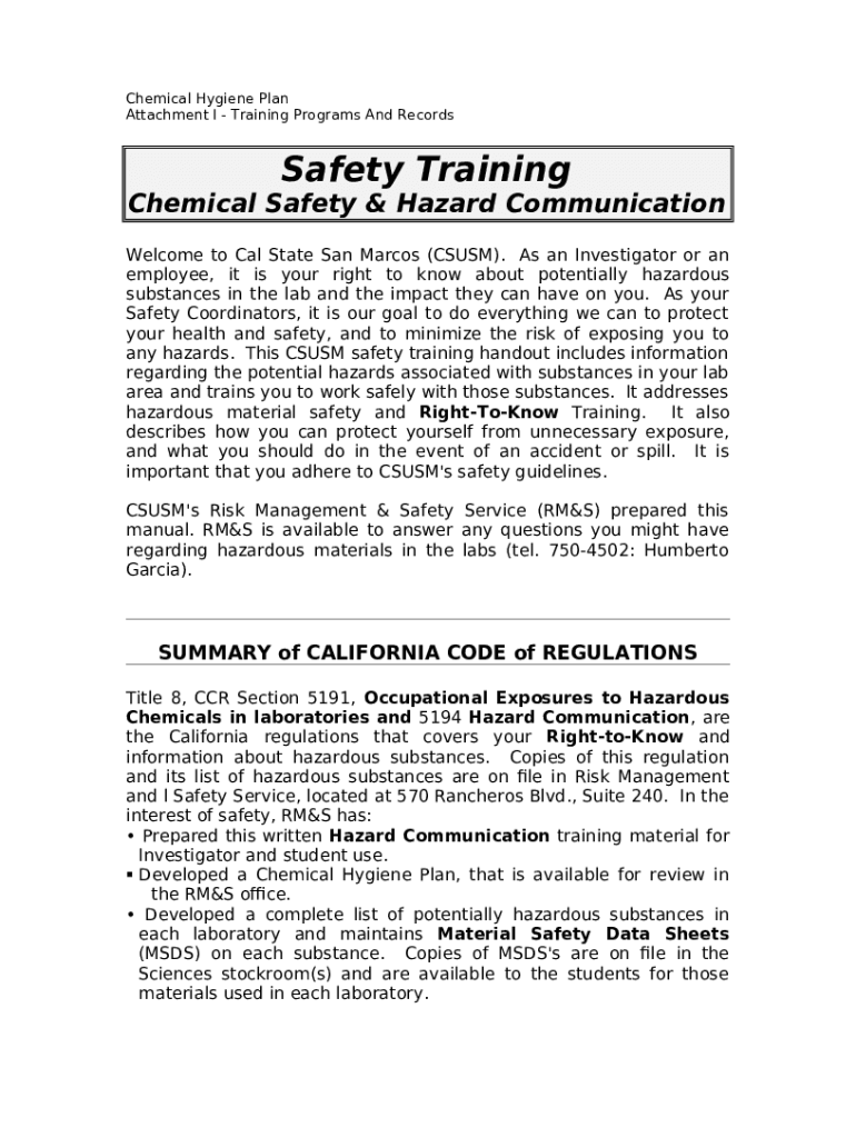 Student Safety Training Doc Template | pdfFiller