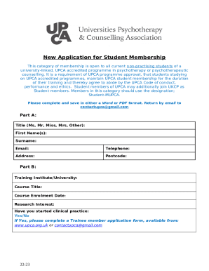 Counselling/Psychotherapy Professional Bodies Doc Template | pdfFiller