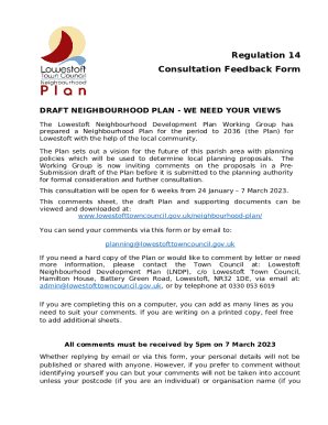 Neighbourhood Development Plan begins six-week ... Doc Template | pdfFiller