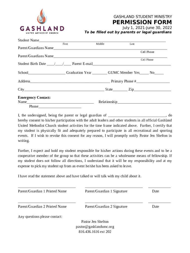 How To Create A Youth Group Permission Slip Doc Template | pdfFiller