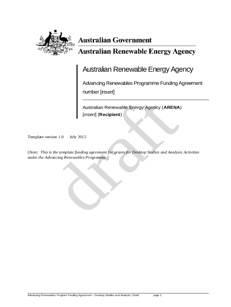 Advancing Renewables Program Funding Agreement Doc Template | pdfFiller