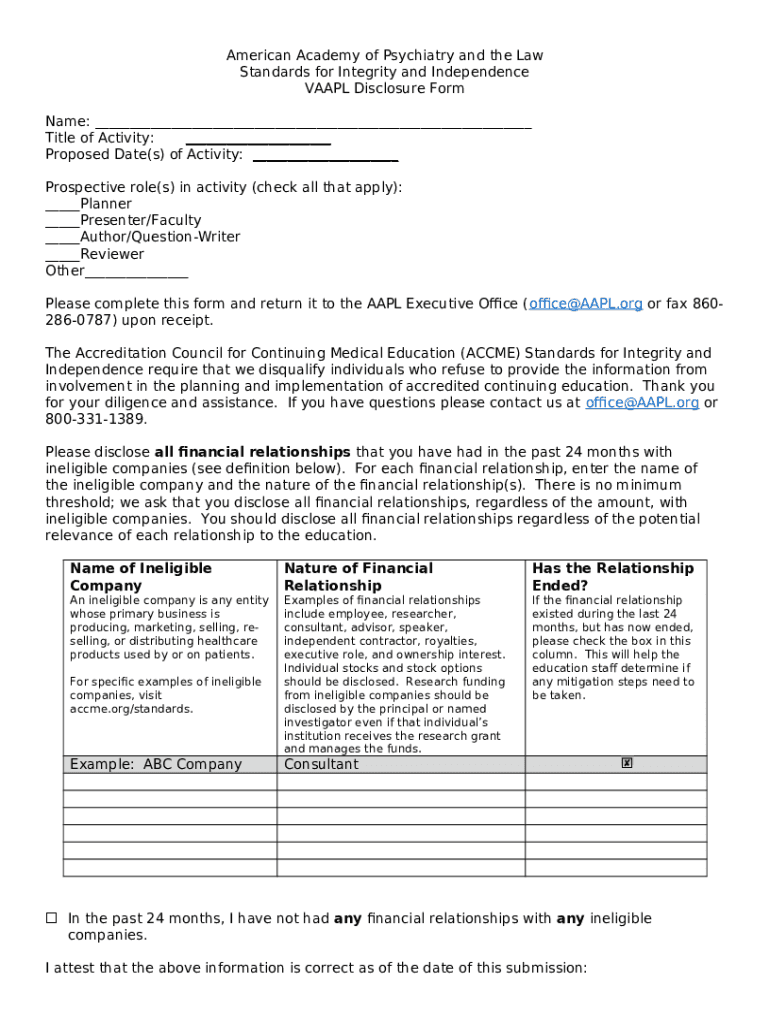 VAAPL Disclosure Doc Template | pdfFiller