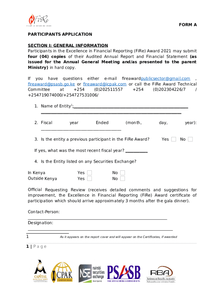 FIRE AWARD PUBLIC SECTOR PARTICIPATION . ... Doc Template | pdfFiller