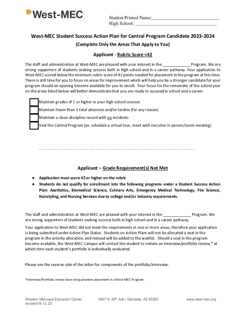 Fillable Online Student-success-action-plan-Early-Graduate. ... Fax ...