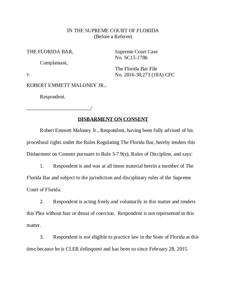 THE FLORIDA BAR, IN TNE SUPREME COURT OF ... Doc Template | pdfFiller