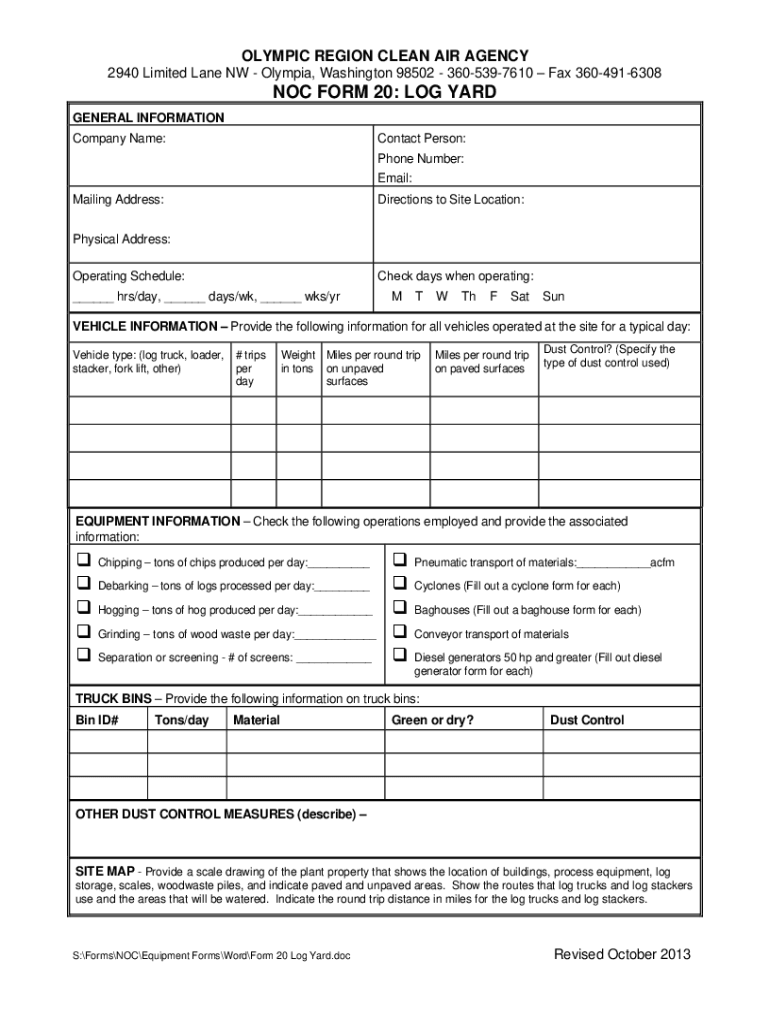Fillable Online Form 20 Log Yard.doc Fax Email Print - pdfFiller