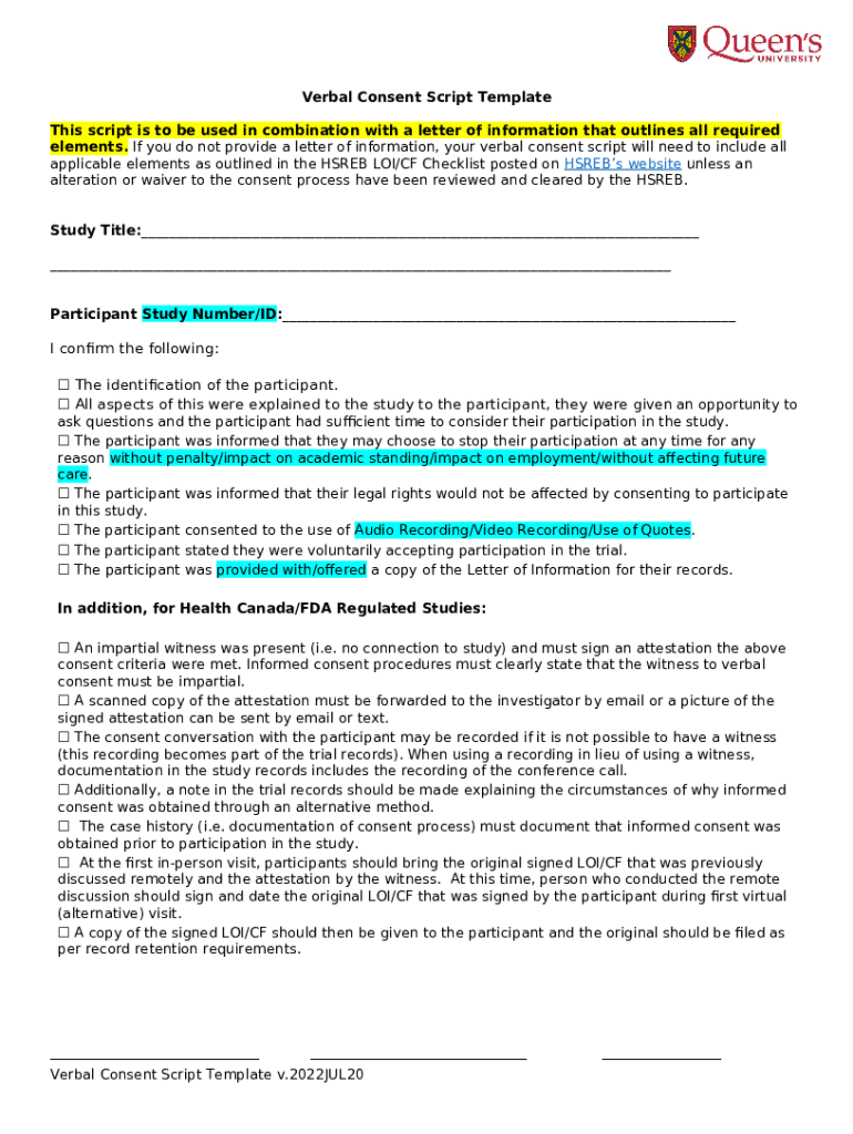 This script is to be used in combination with a letter of ination that outlines all required ...