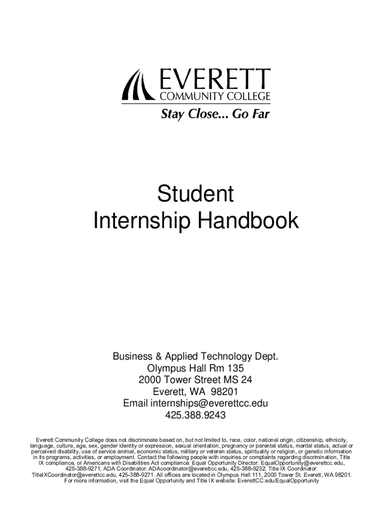 Fillable Online School of Business Internship Handbook Experience the ... Fax Email Print ...
