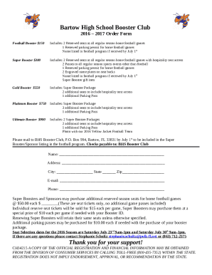 Football Booster $150Includes: 2 Reserved seats at all regular season ...