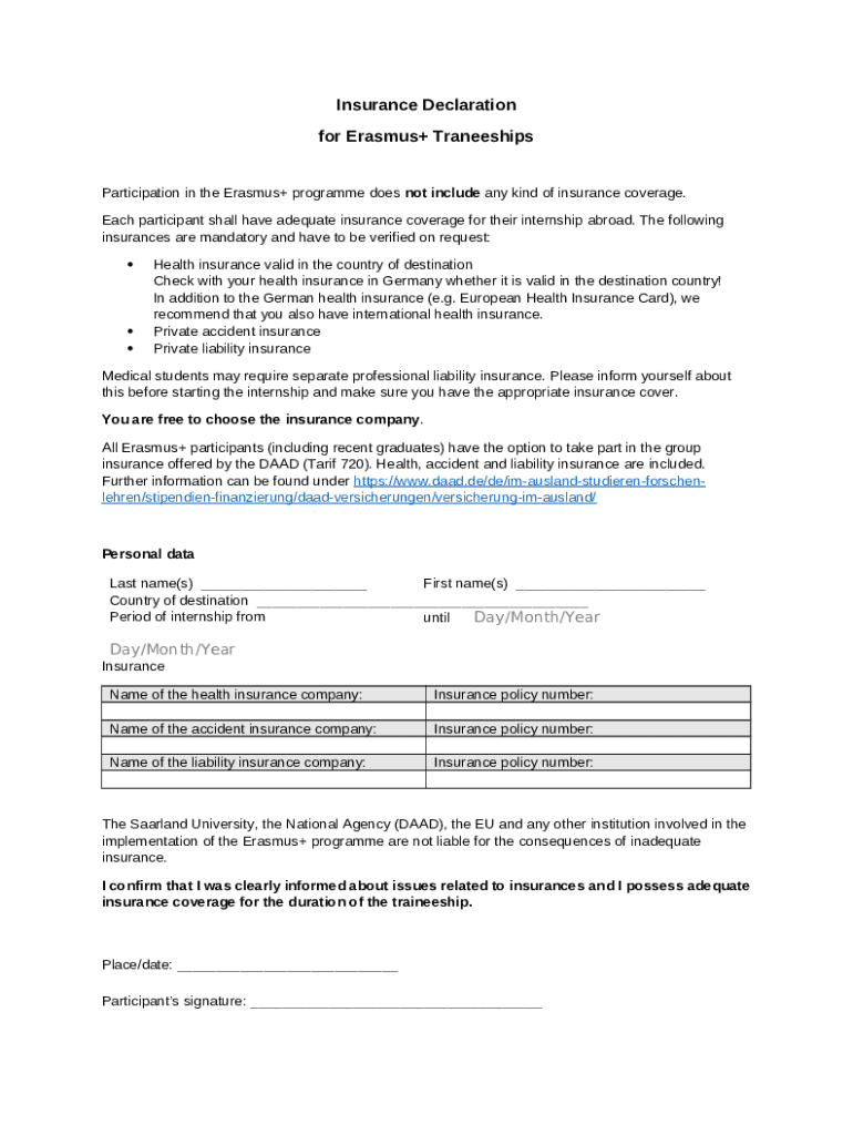 Erasmus+ worldwide internship applicationInternational Doc Template ...