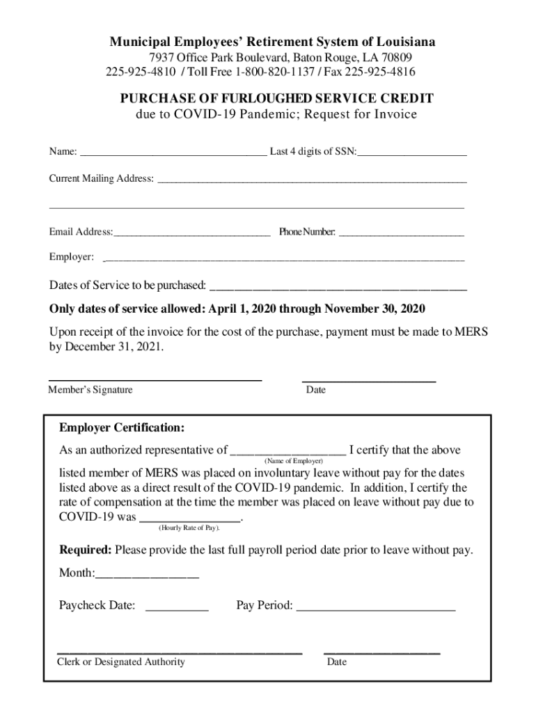 Fillable Online Firefighters Retirement System of Louisiana: Home Fax ...